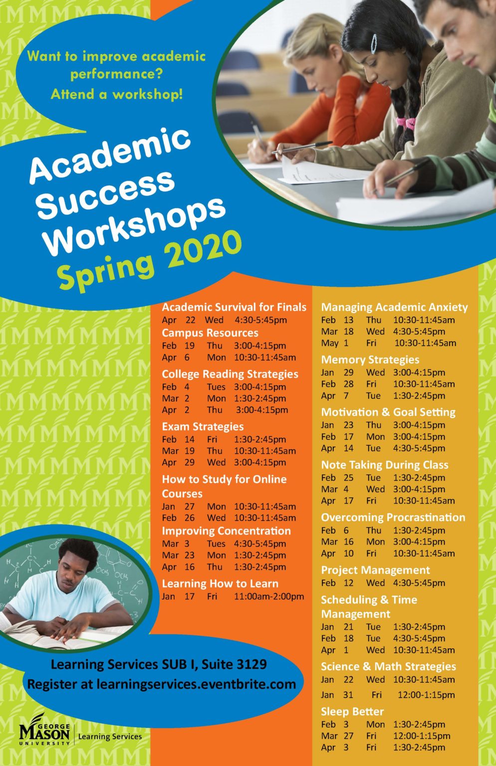 Spring 2020 Workshop Schedule Learning Services spring-2020-workshop-schedule-learning-services
